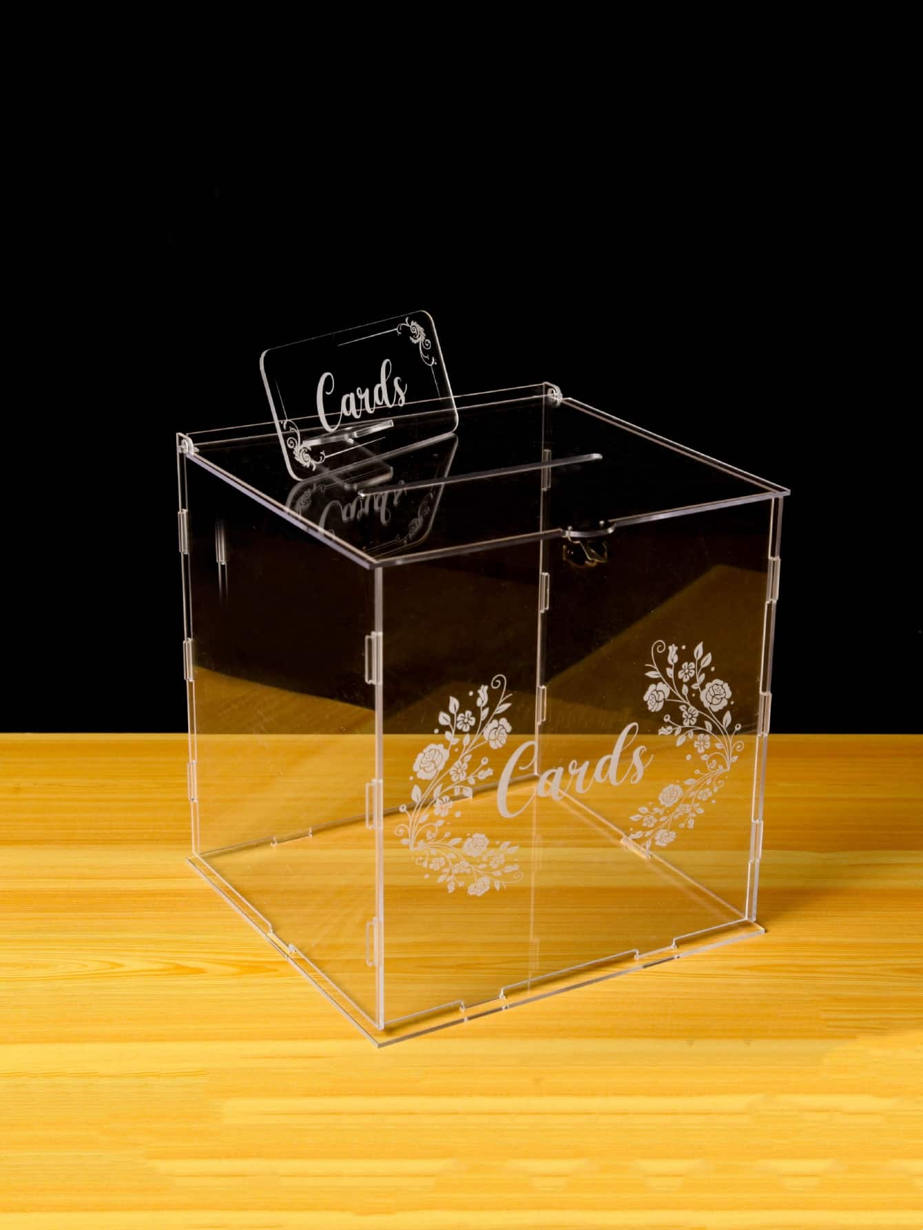 Acrylic Collection Box With Lock, Transparent Wedding/party Card Box ...