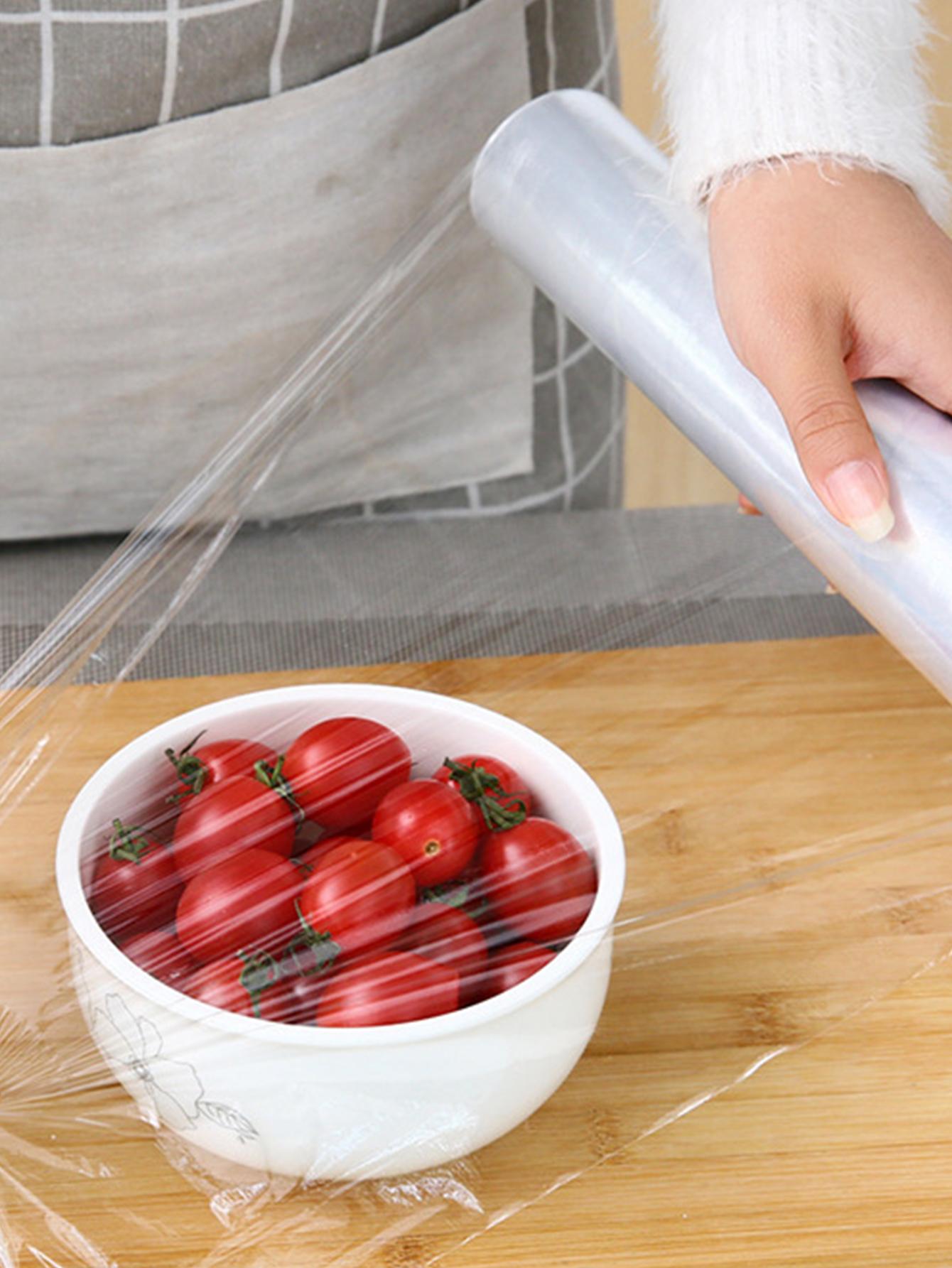 2000cm White Kitchen Food Preservation Film, 20m Large Roll Supermarket Fresh Food Pe Cling Film ...
