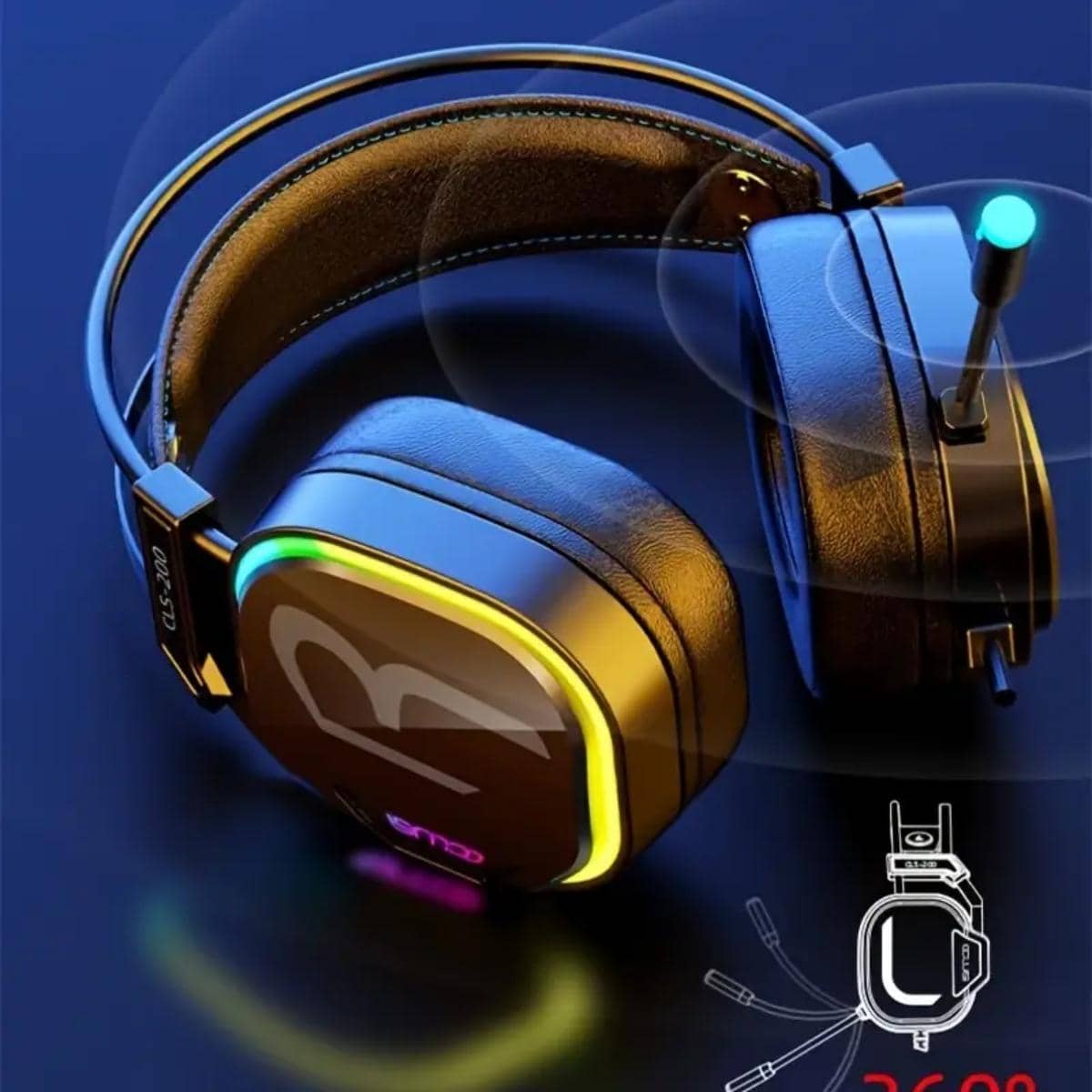COLUSI Colusi CLS200 Casque de jeu stéréo pour PS4, PC, manette Xbox ...