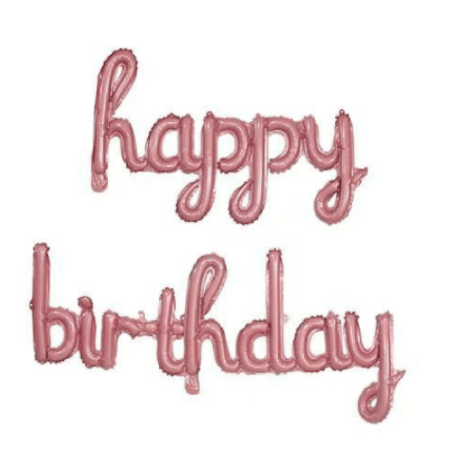 Happy Birthday Aluminum Foil Balloon With Lowercase English Cursive ...