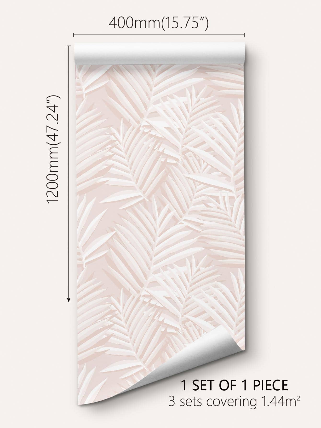 1 rollo Rollo adhesivo de pared PVC moderno con patrón de hoja para ...