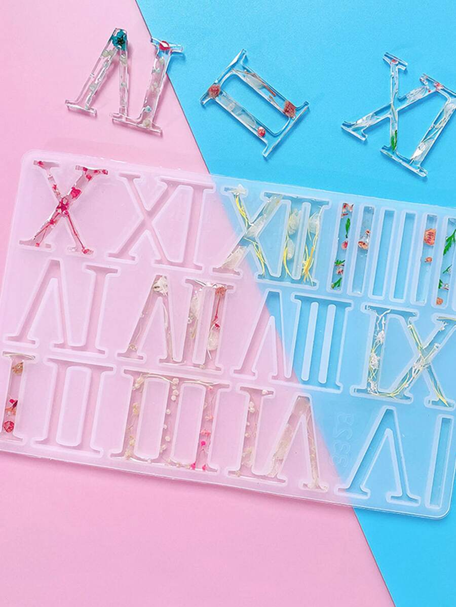 Diy Mirror Crystal Glue Clock Numbers Mold, Numerals Creative Pendant ...