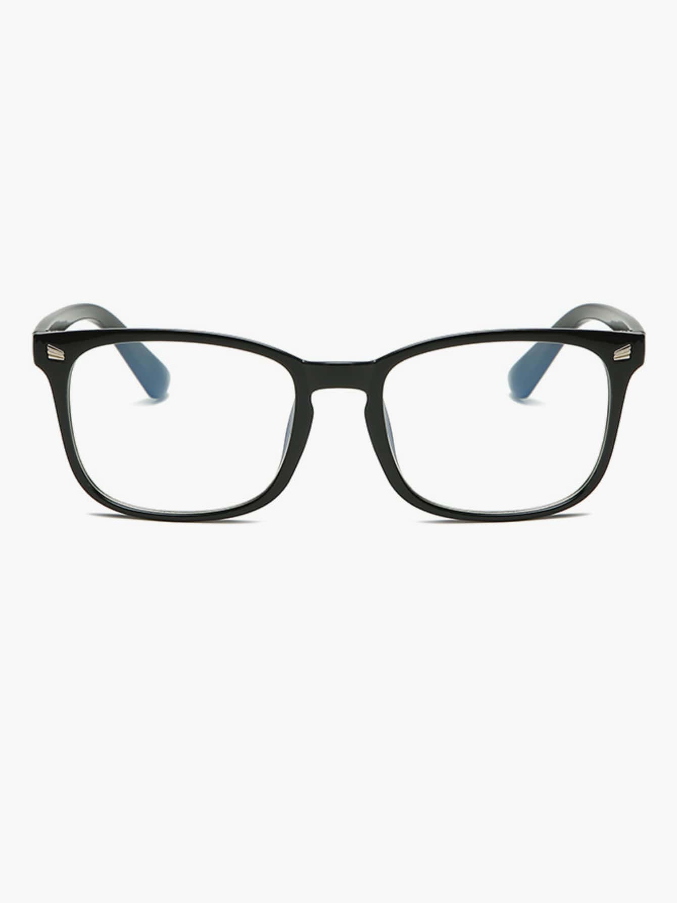 2 Pairs Women's Square Shape Stud Accent Black Transparent Blue Light ...