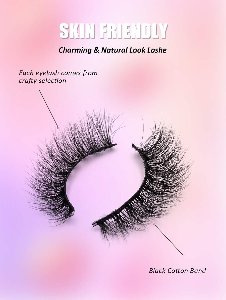 7 Pairs Full Strip Natural Soft Fluffy Eyelash Cross Wispy Dramatic ...