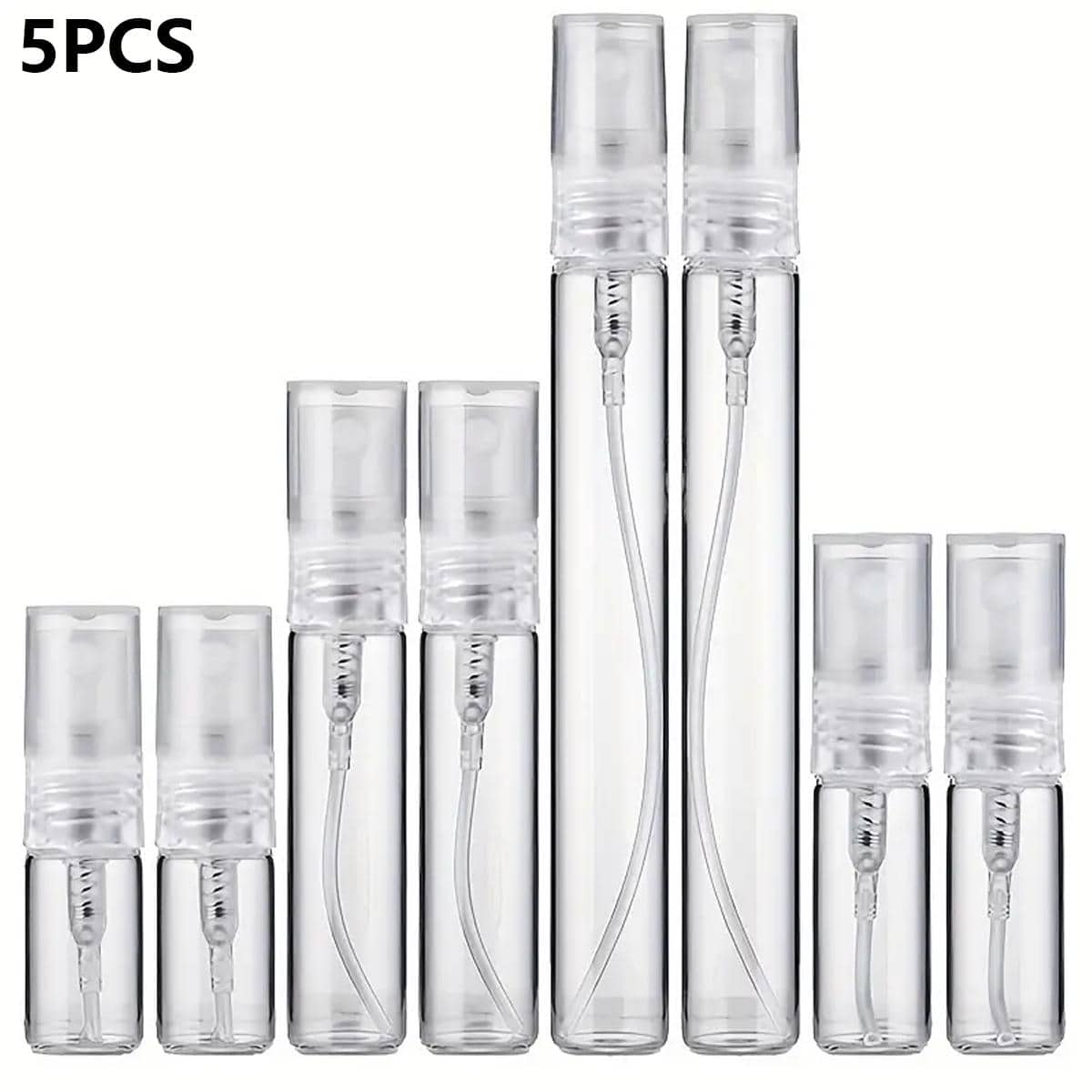 5-Pack of Mini Refillable Perfume Spray Bottles - Perfect for Travel ...