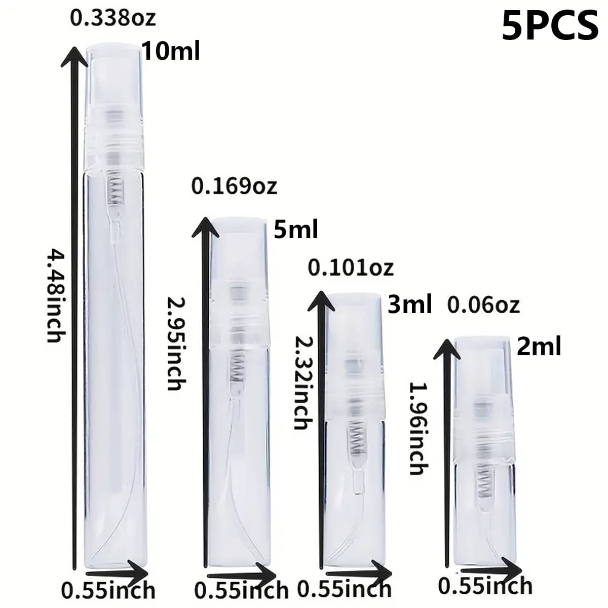 5-Pack of Mini Refillable Perfume Spray Bottles - Perfect for Travel ...