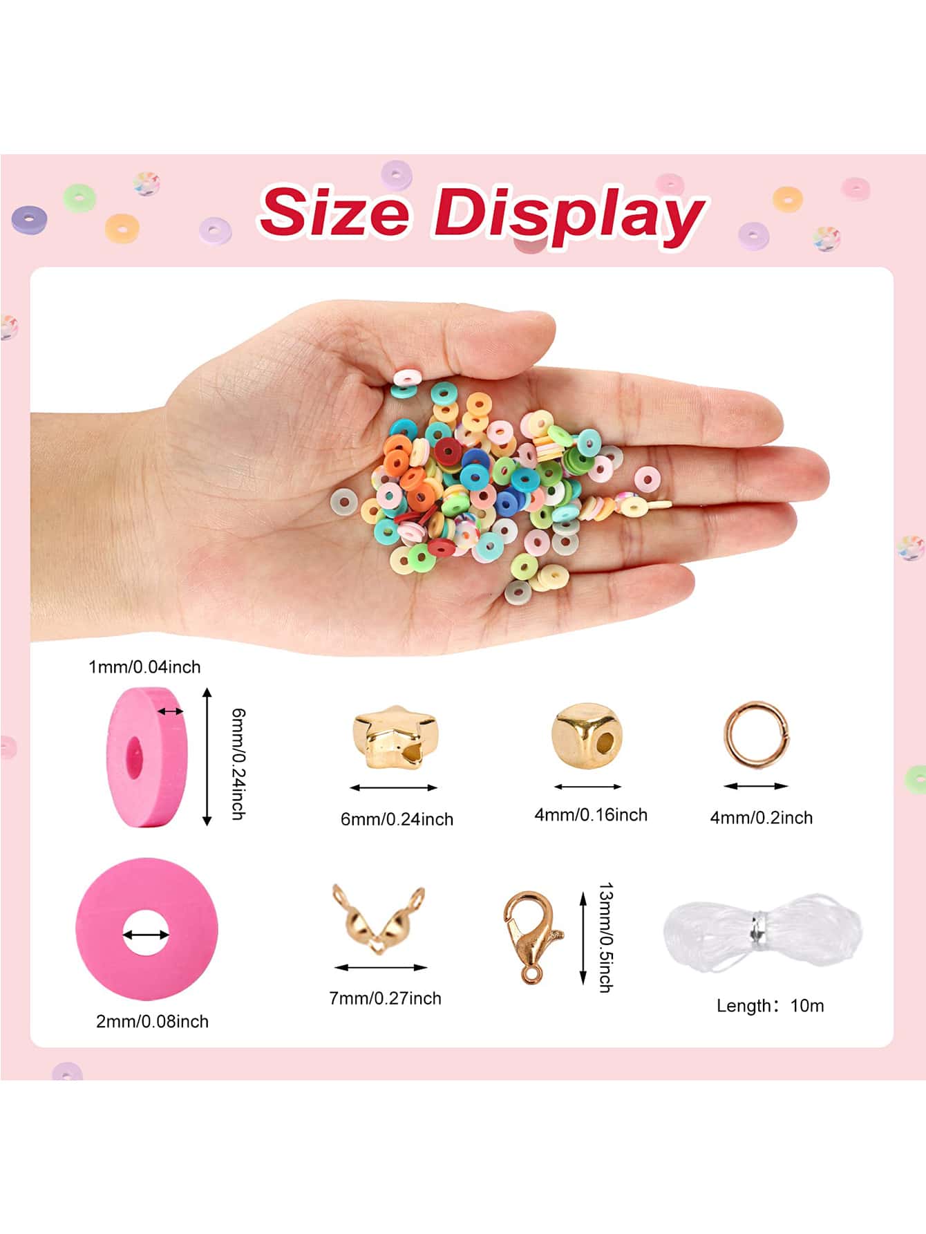 4800pcs 48 Colors Polymer Clay Beads Kit, Charm Bracelet Making Set For ...