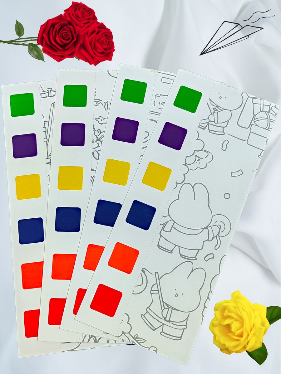 15pcs Non-repetitive Diy Cartoon Sticky Notes Sketchbook With ...