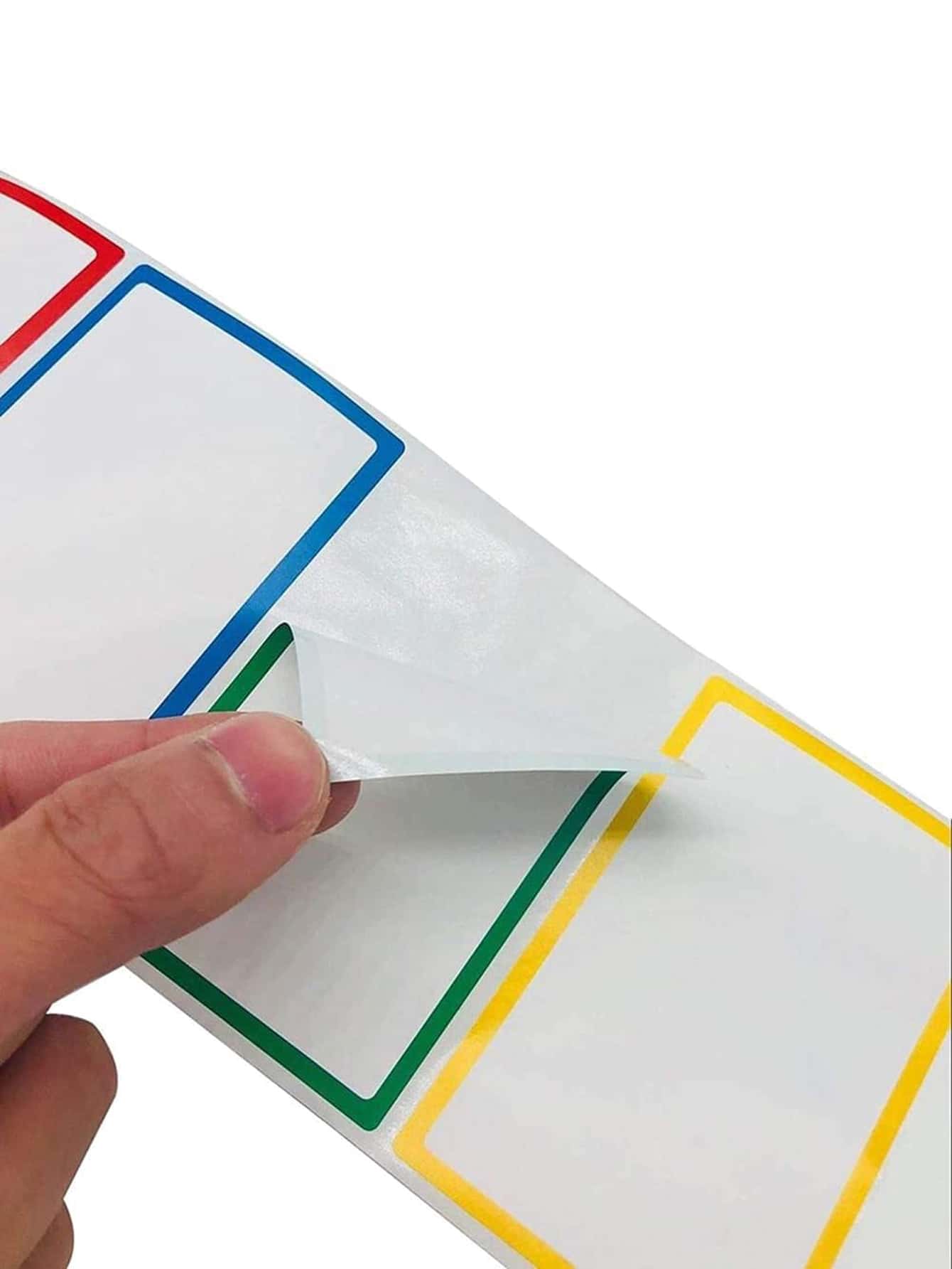 150PCS Plain Name Tag Stickers Colorful Border Name Tag Labels for ...