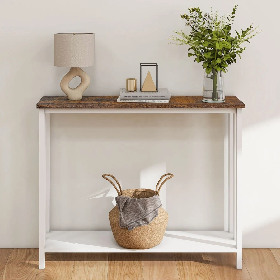 Mesa Consola De Granja, Mesa De Sofá Estrecha Rústica Y Vintage Para La ...