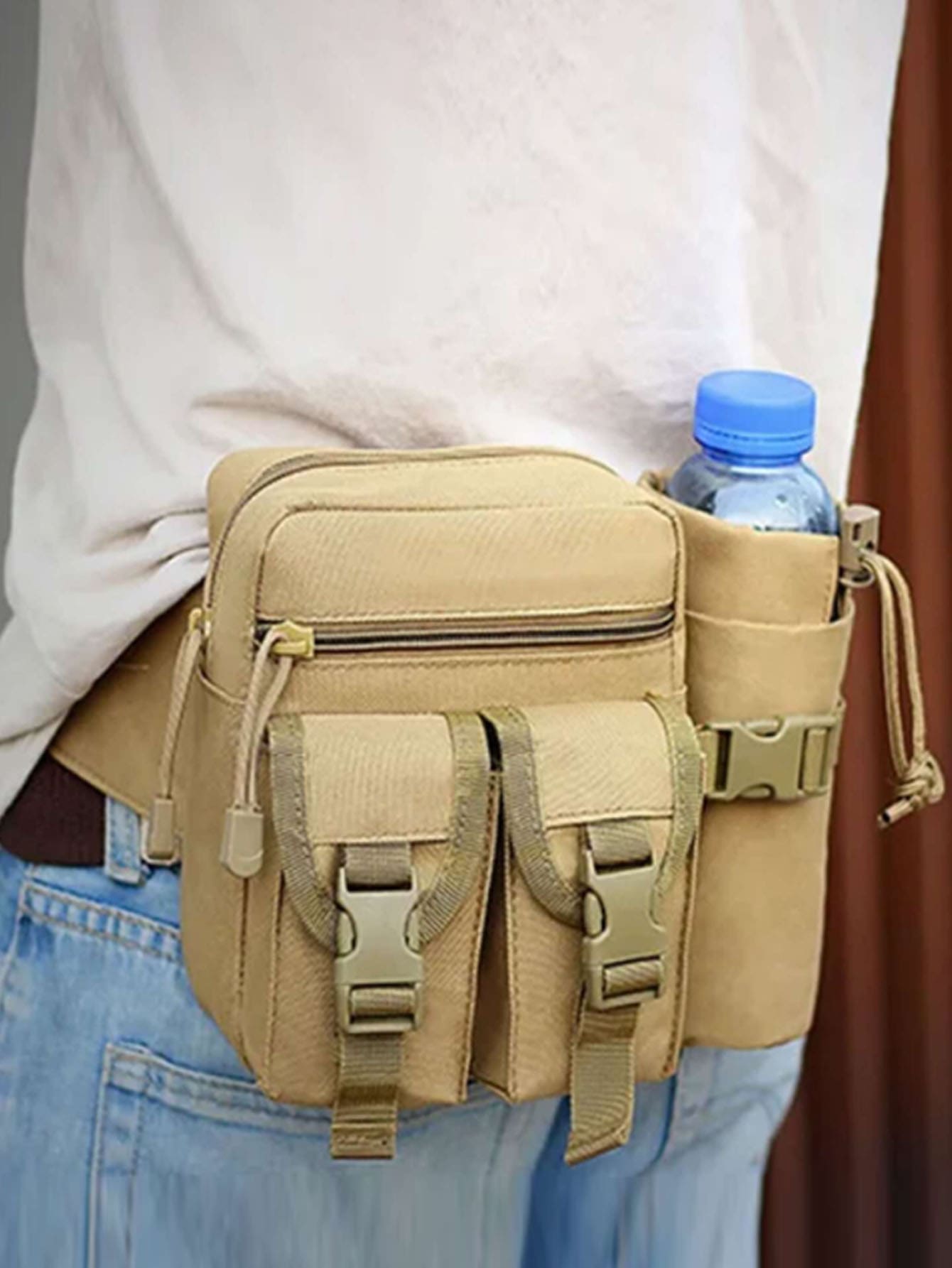 Men's Multifunctional Waterproof Waist Bag With Water Bottle Holder ...