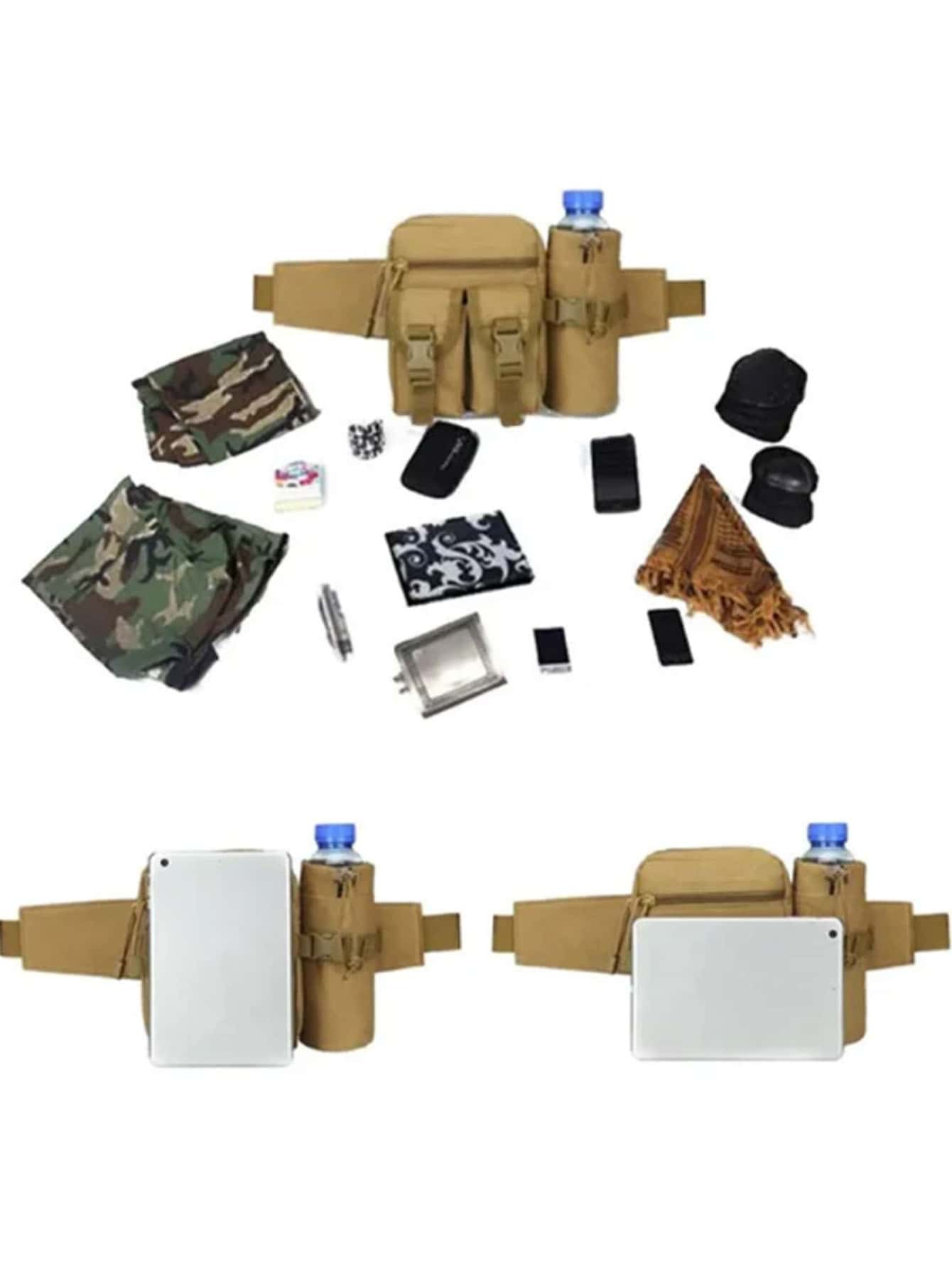 Men's Multifunctional Waterproof Waist Bag With Water Bottle Holder ...