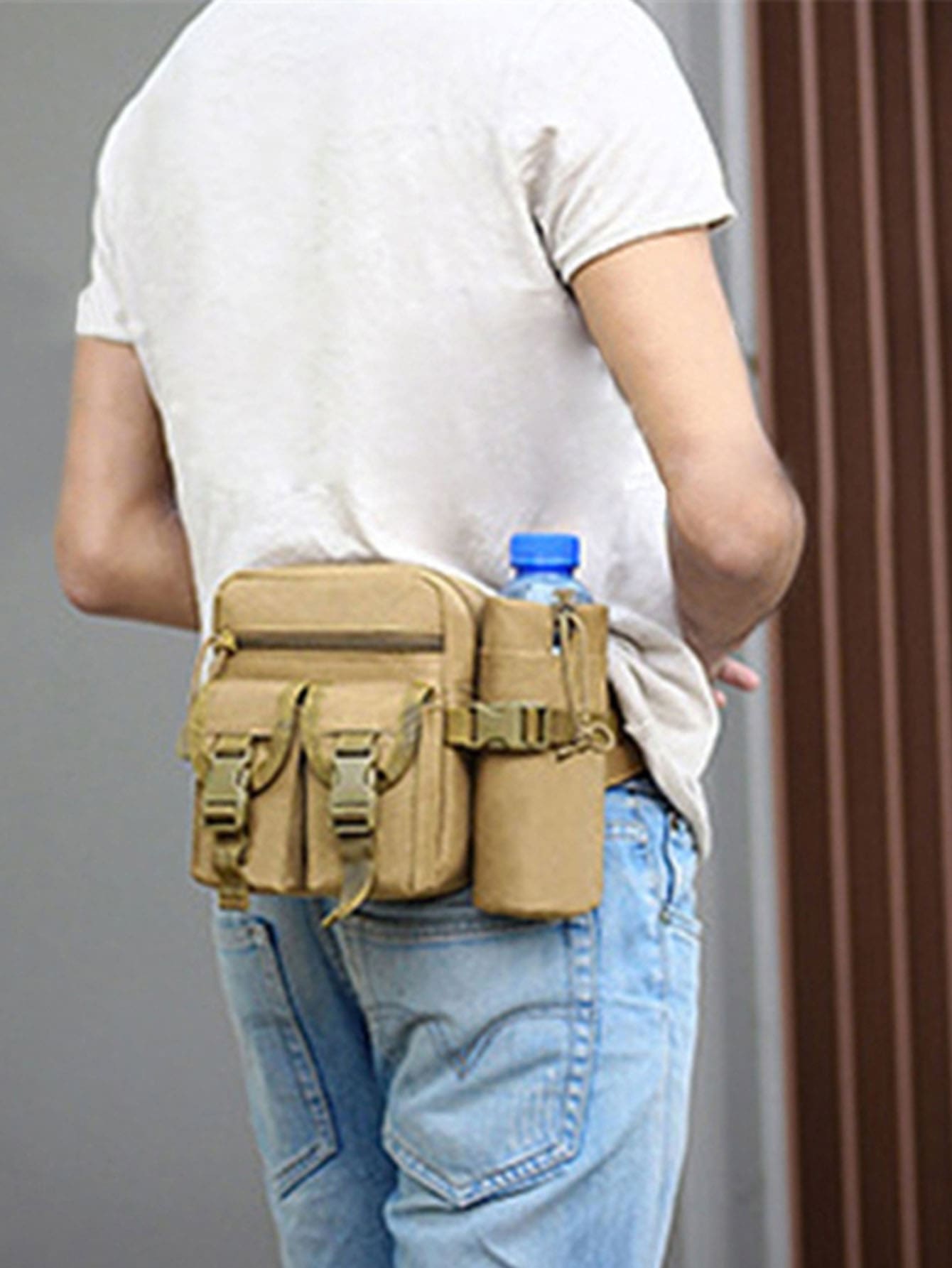 Men's Multifunctional Waterproof Waist Bag With Water Bottle Holder ...