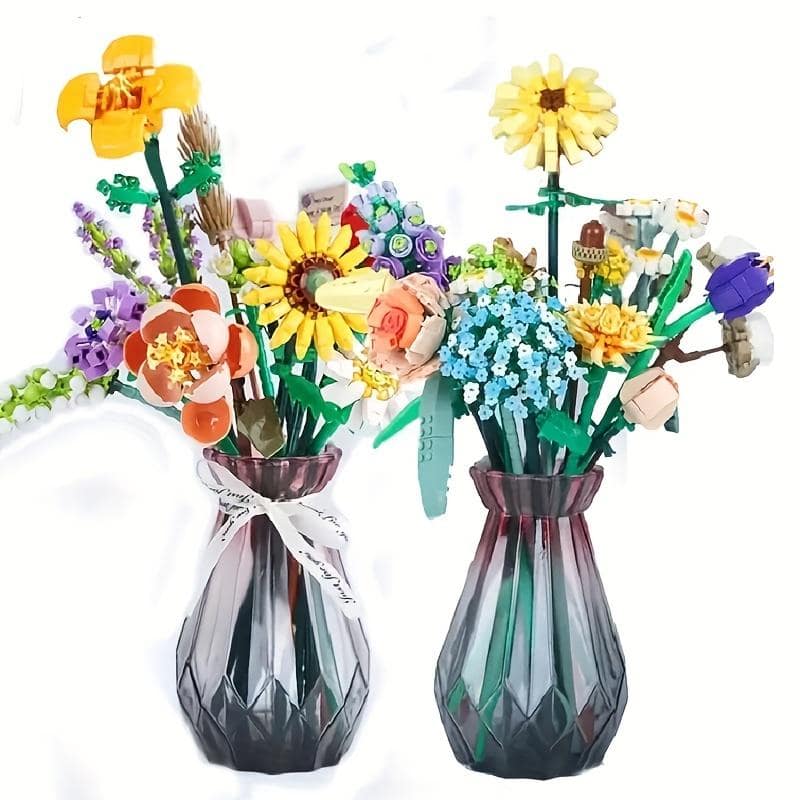 Miniature Building Blocks Bouquet Set, Creative Diy Simulated Mini ...