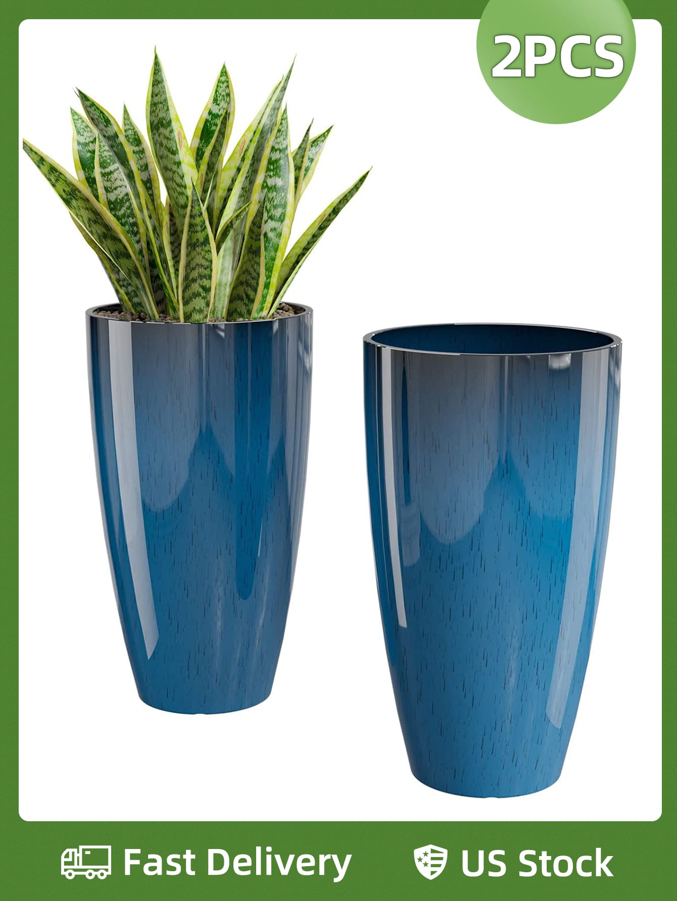 21 inch Tall Planters for Outdoor Plants Set of 2,Outdoor Planters for ...