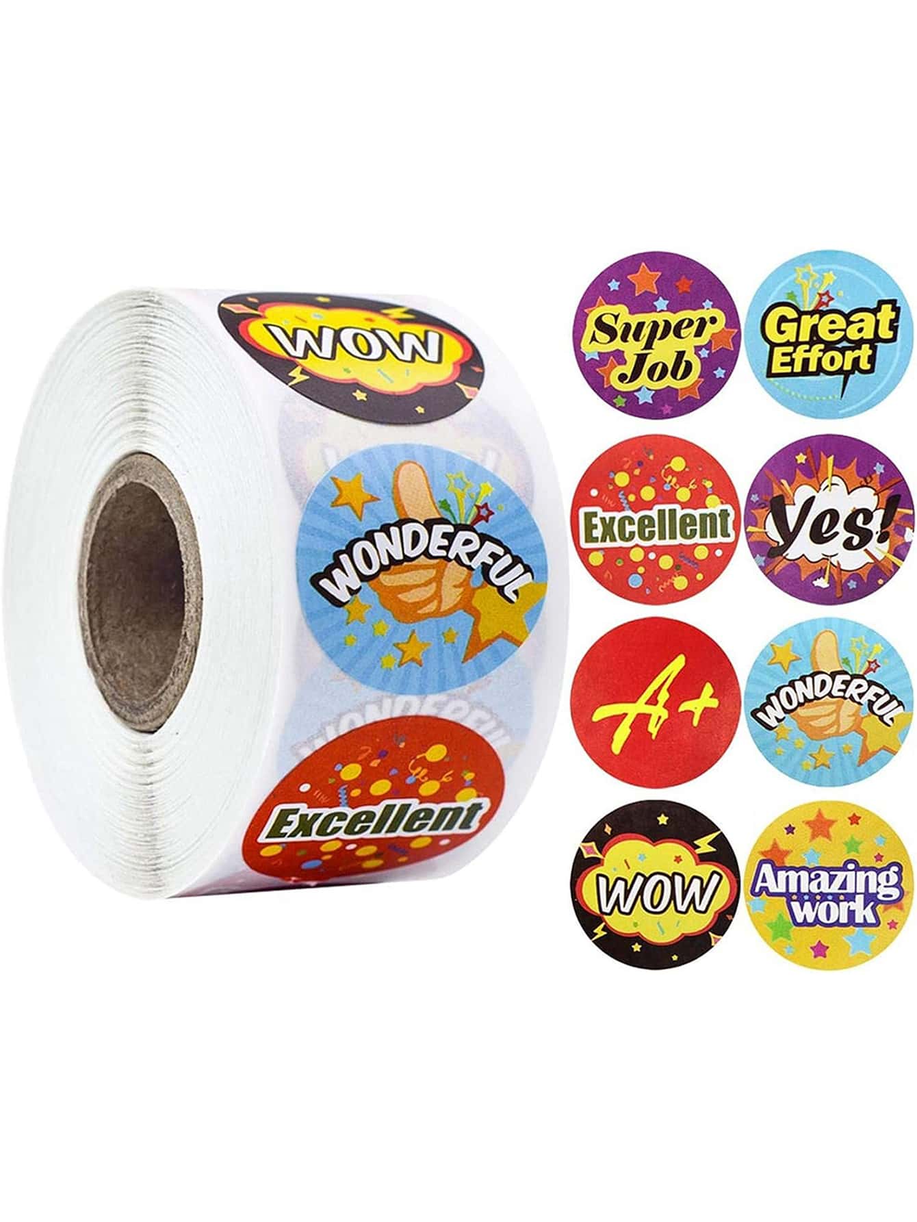 Teacher Reward Motivational Stickers 500PCS/Roll Cartoon Motivational ...