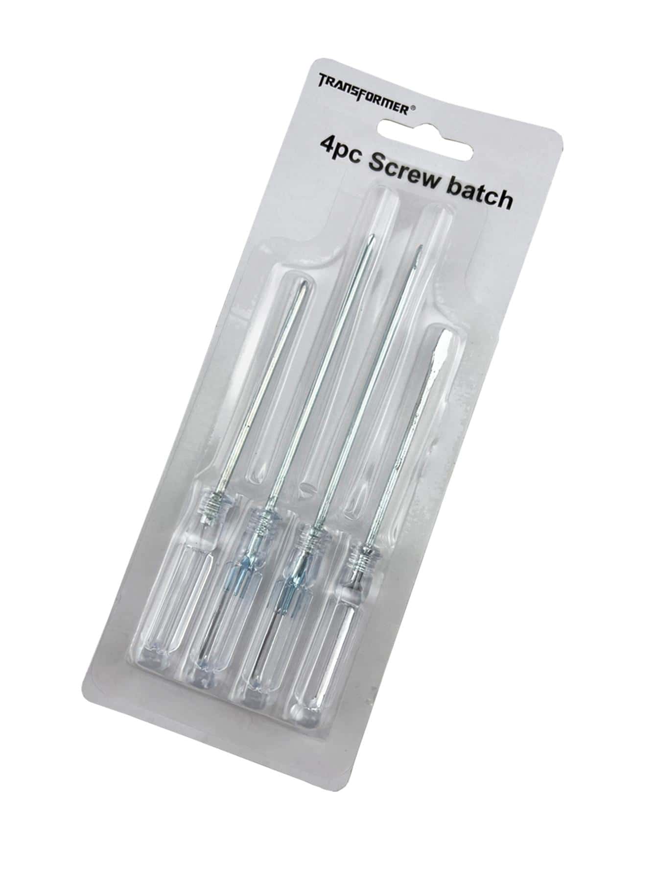 4pcs Mini Cross & Flat Head Screwdriver Set With Crystal Clear Handles ...