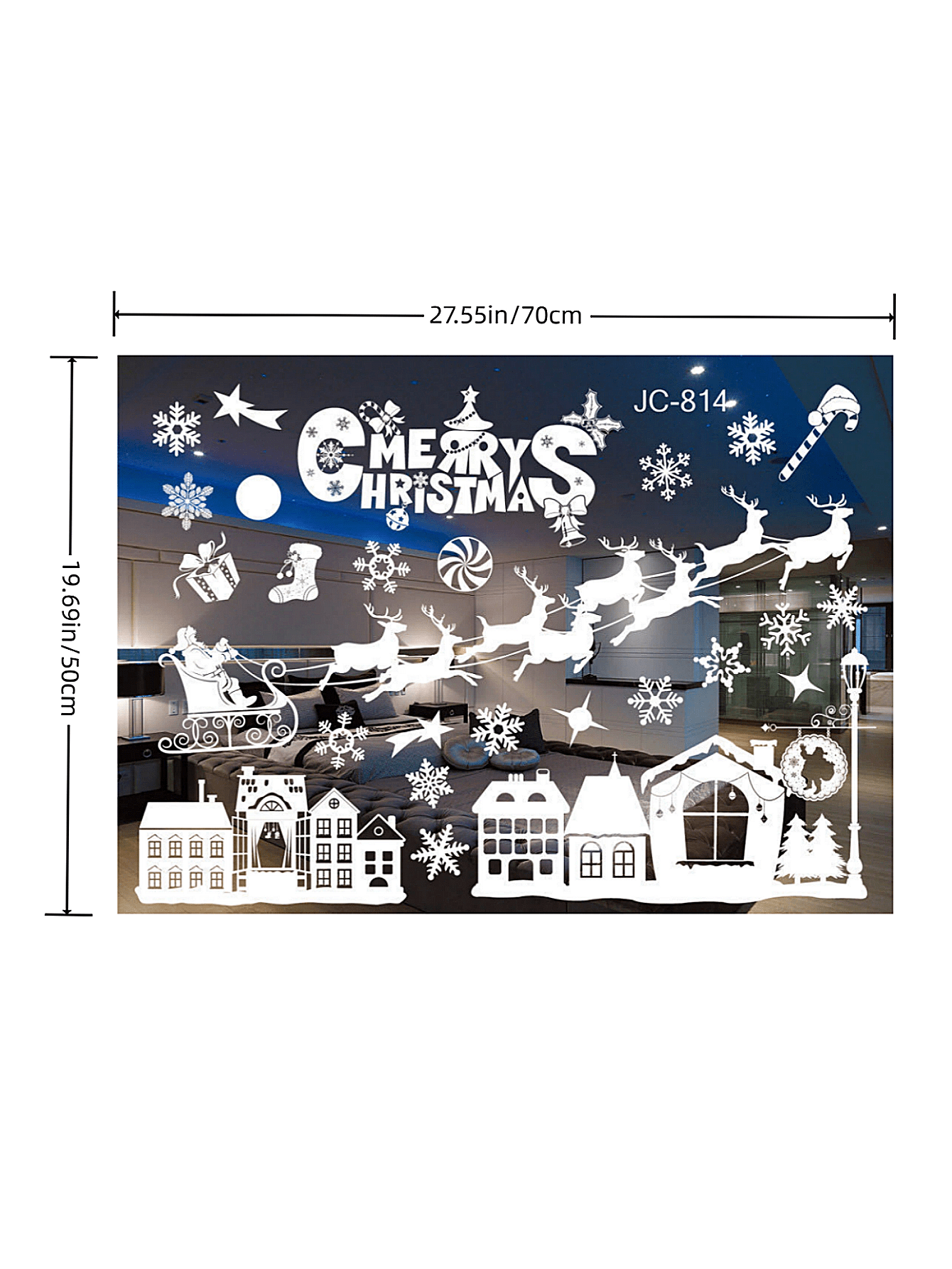 1pcs New Christmas decorations White snow wall stickers Christmas ...