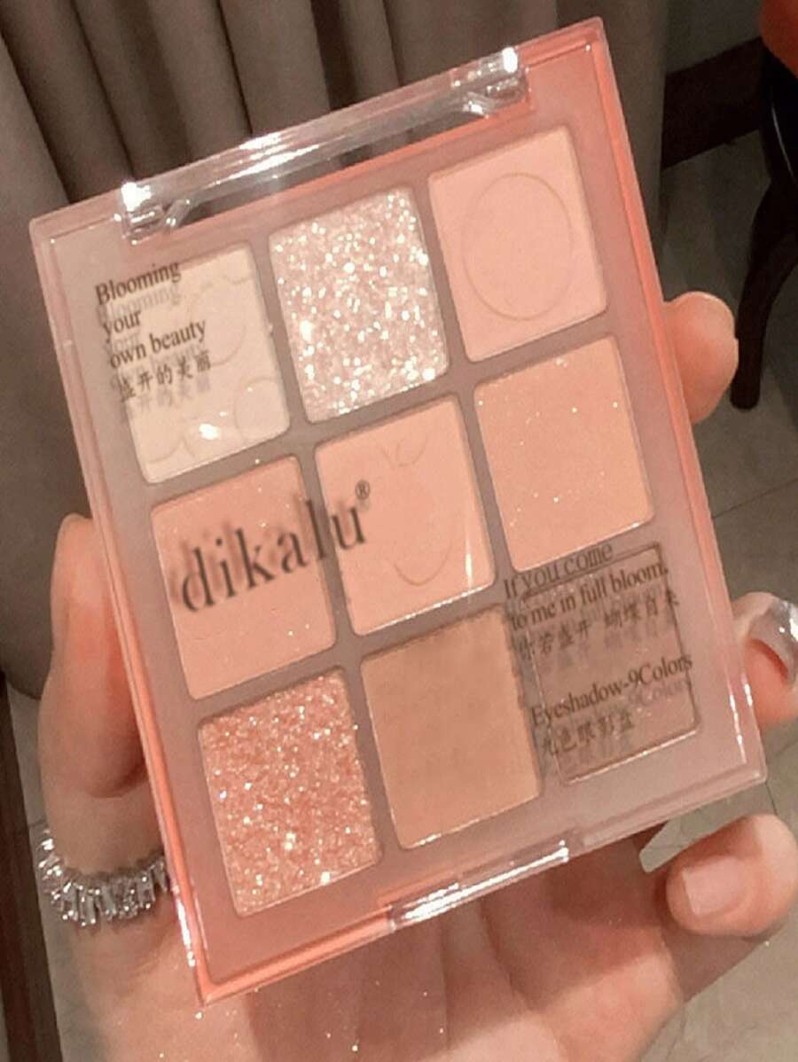 Dikalu 9 Color Long Wearing Eyeshadow Palette Blushed Nudes Matte Eye Shadow Eyeshadow Tray Eye
