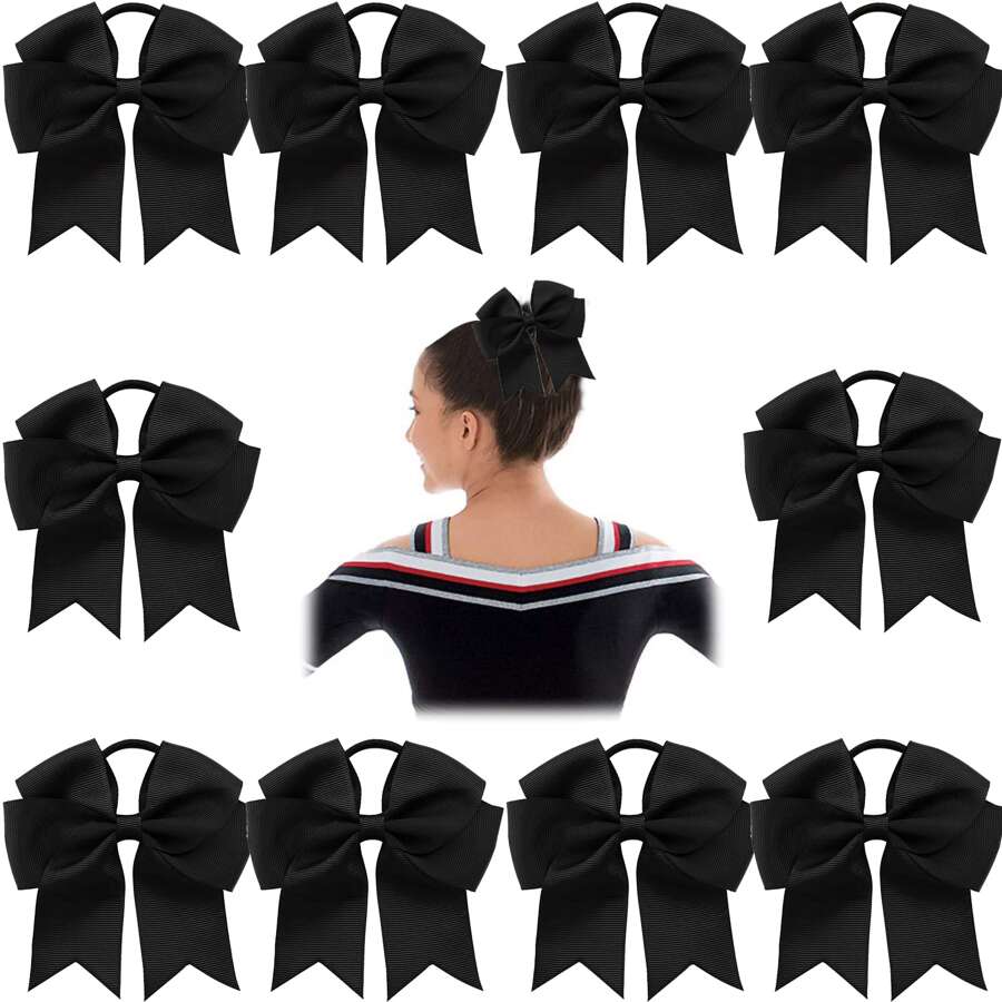 10 Packs Cheerleading Bow 4.5 Inch Cheer Hair Bows Large Cheerleading ...