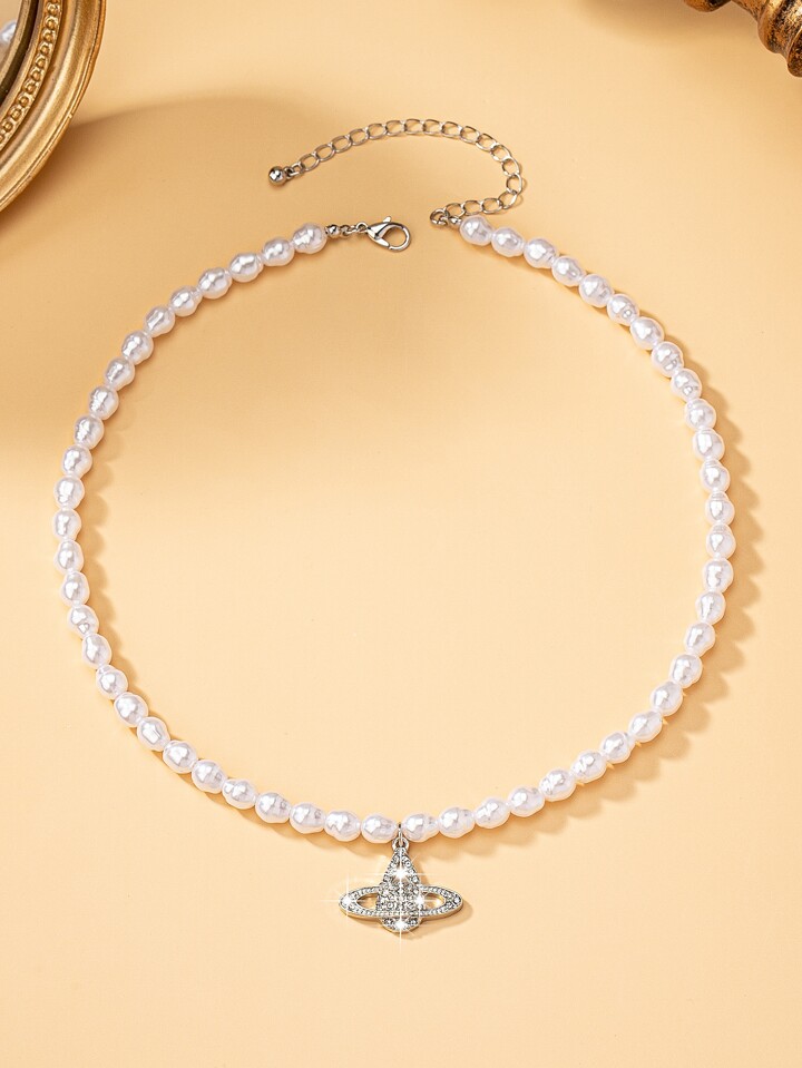 Vivienne westwood pearl necklace shein store