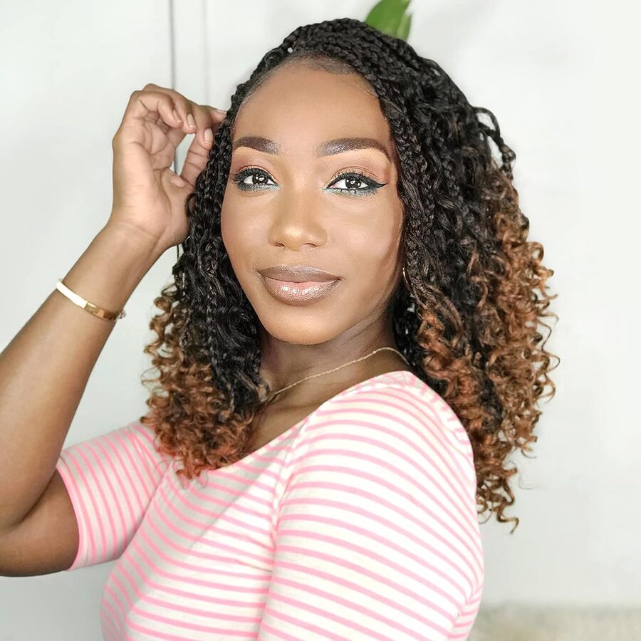 BELLQUEEN Goddess Box Braids Crochet Hair 14 Inch 8 Packs Pre Looped ...