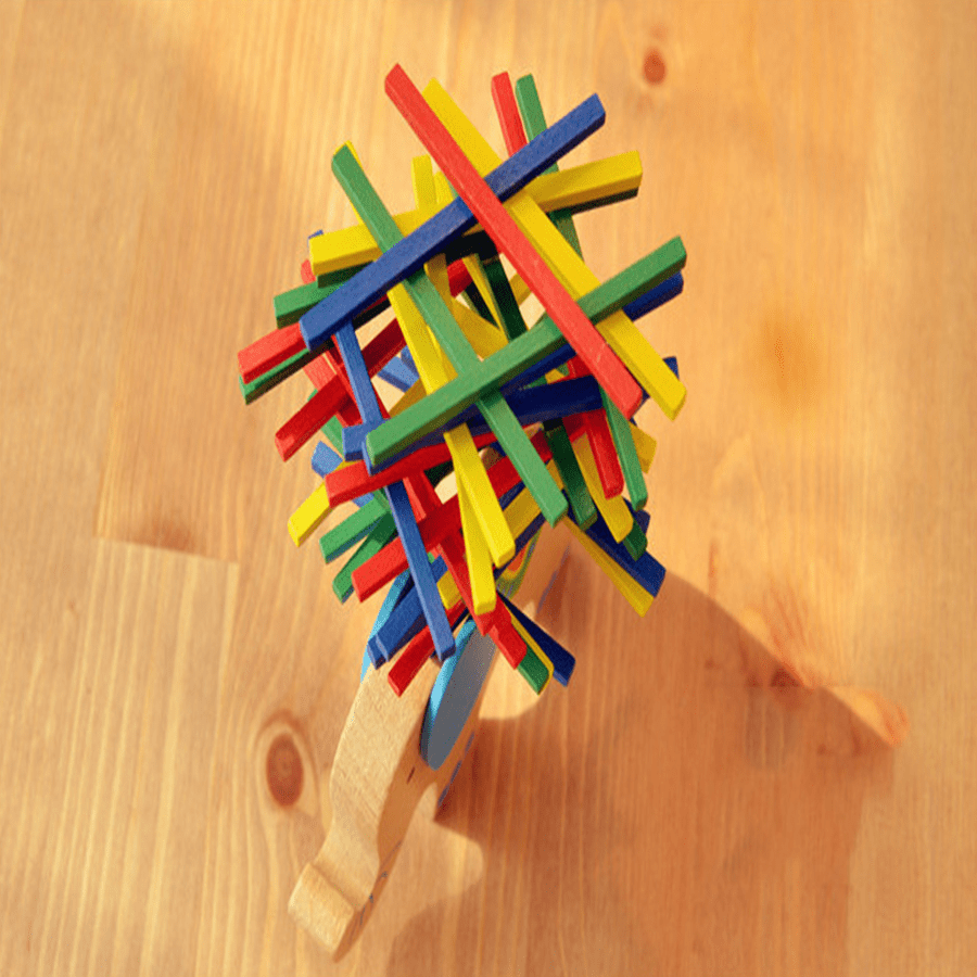 Toy Cute Elephant Shaped Colorful Wooden Stick Building Block Puzzle ...