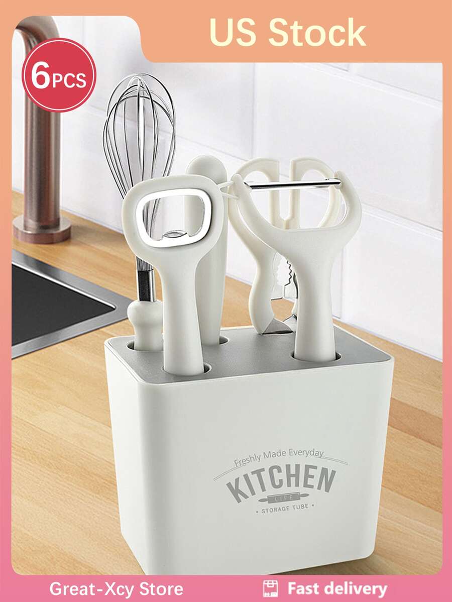 6pcs Multi-functional Kitchen Tool Set With Storage Stand, Including ...