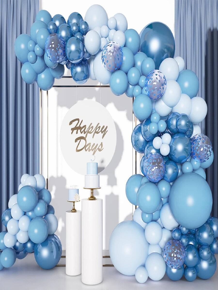 A Set Of 106 Blue Balloon Garland Kit With Blue Metallic Balloons ...