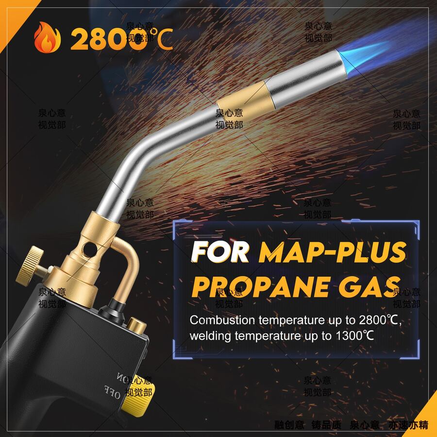 High Intensity Propane Torch Head for MAP Pro MAPP Propane Tank Portable Trigger Start Soldering ...