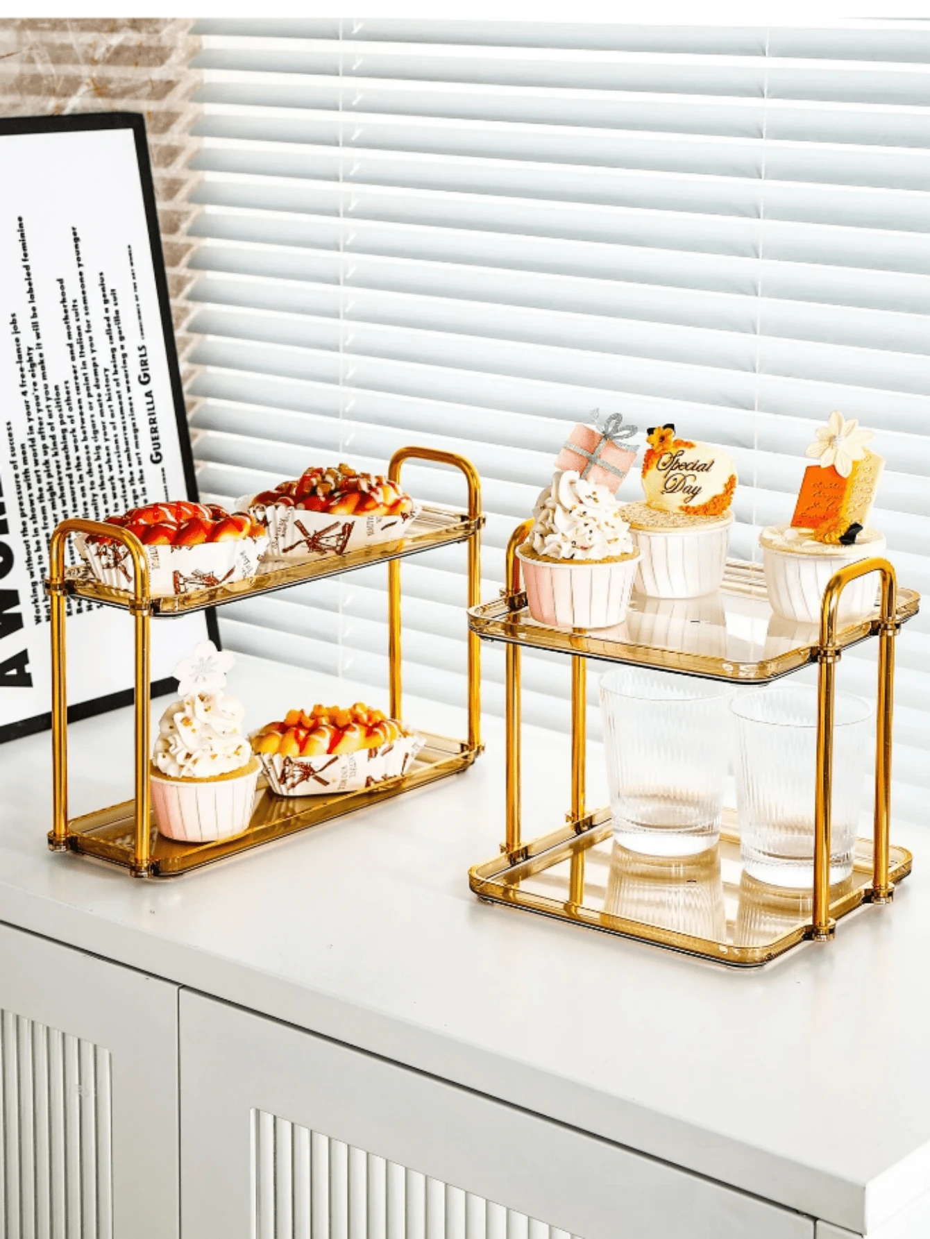 1pc Double Layer Tray With Handle, For Dining Table | SHEIN USA