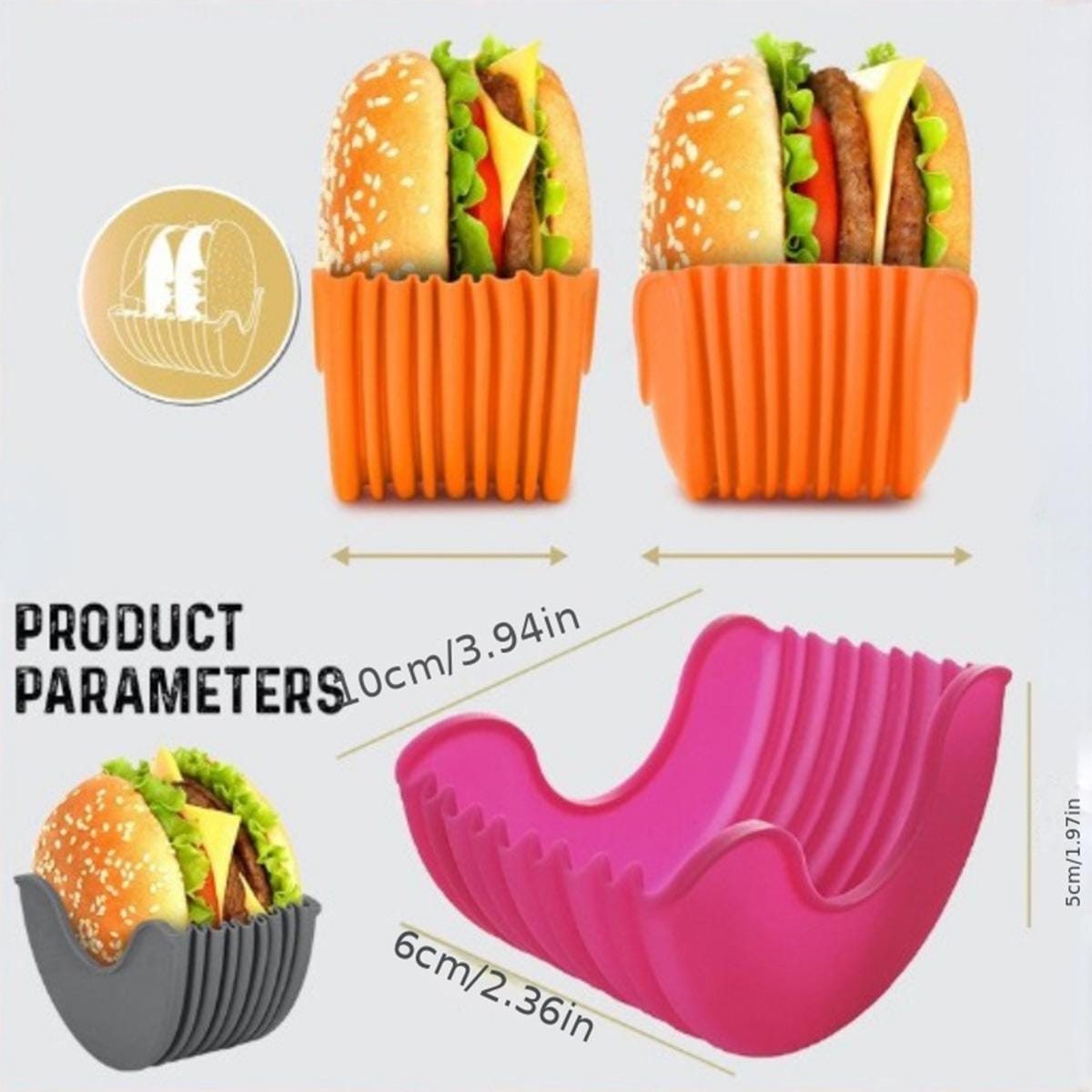 1PC Silicone Burger Rack Retractable Food Rack Anti-drop Burger Burger ...