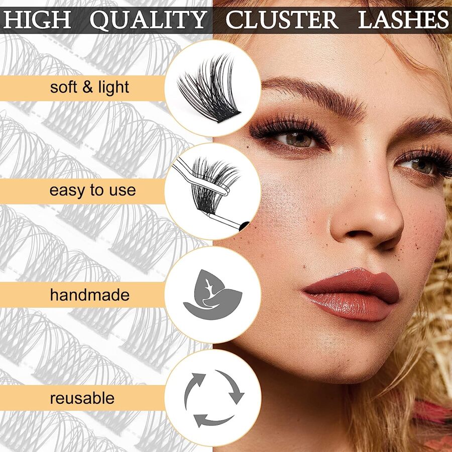 10 Rows, 120 Clusters, Large Capacity False Eyelashes, 10mm-16mm ...