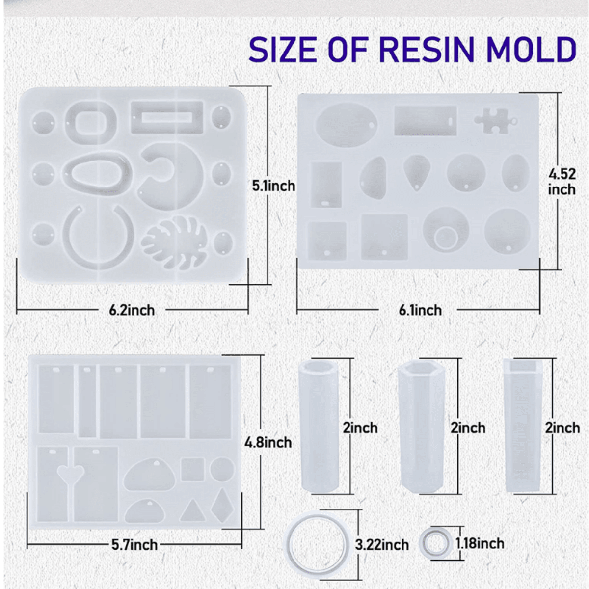 Resin Silicone Mold Crafting Set With 1-82 Pieces, Including Silicone ...