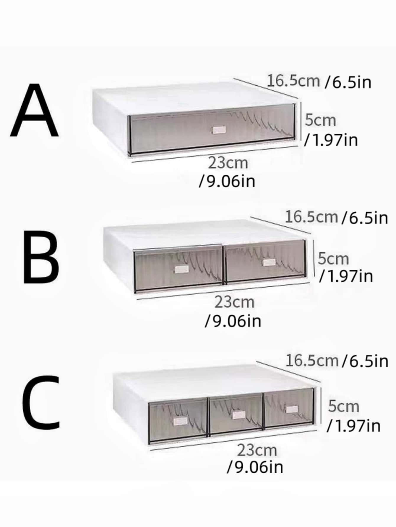 1pc Clear Vertical Stripe Acrylic Desktop Drawer-style Stackable ...