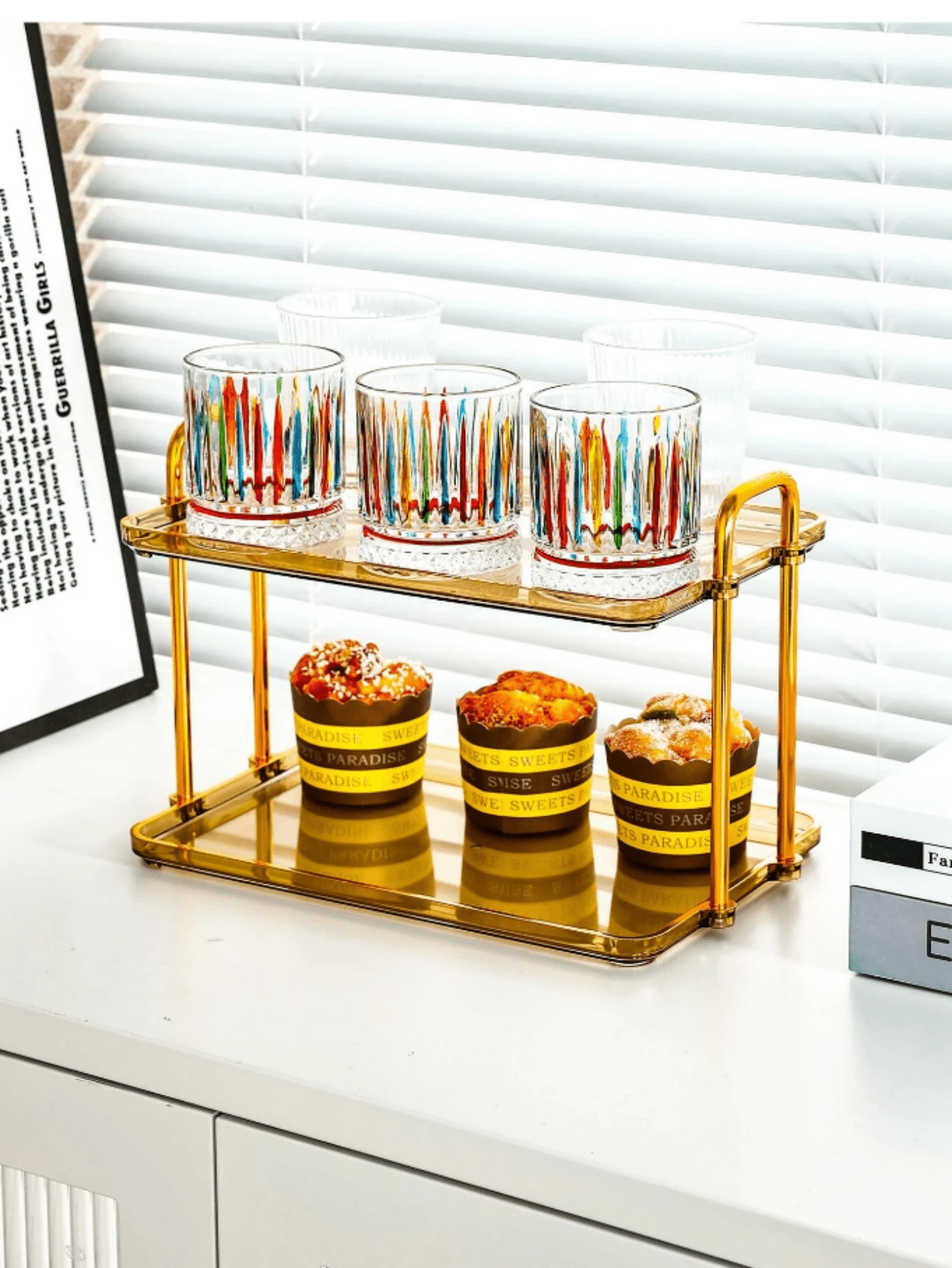 1pc Double Layer Tray With Handle, For Dining Table | SHEIN USA