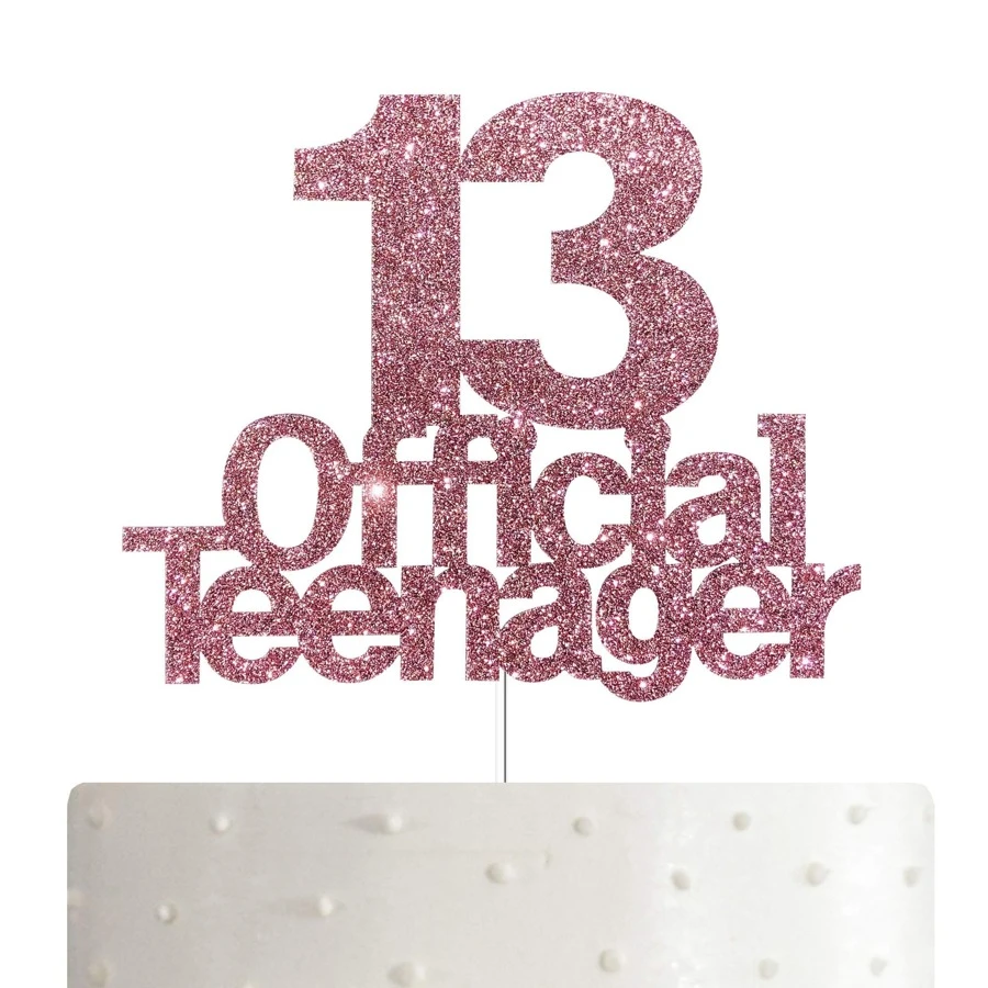 Premium Rose Gold 13 Official Teenager Cake Topper, 13th Birthday Cake ...