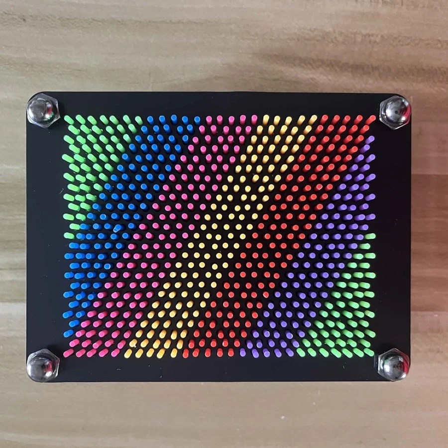 3D Pin Art Sensory Toy Rainbow Needles Fidget Palm Board Extra Large(5 ...