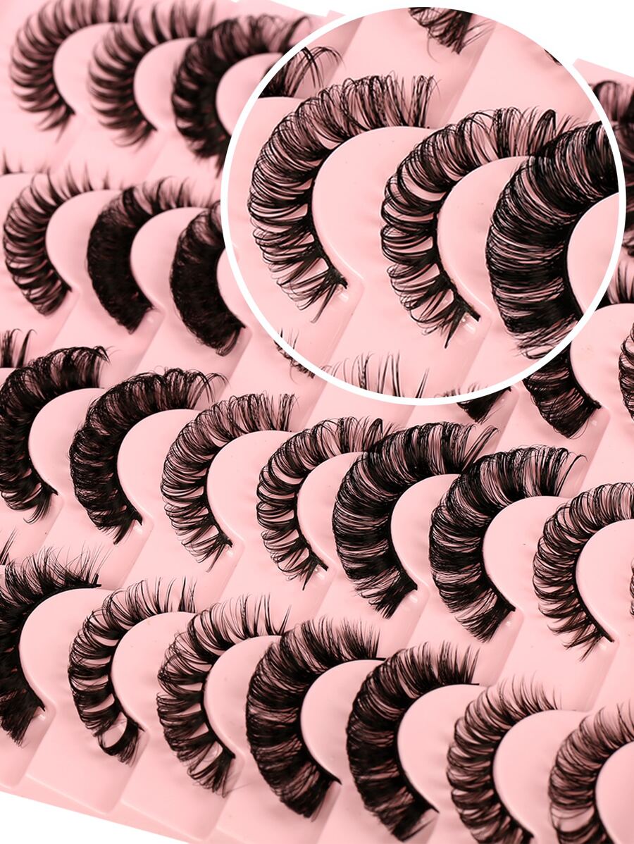 20 Pairs/set 5 Styles Mixed Length Eyelashes For Diy, Parties, Dating ...