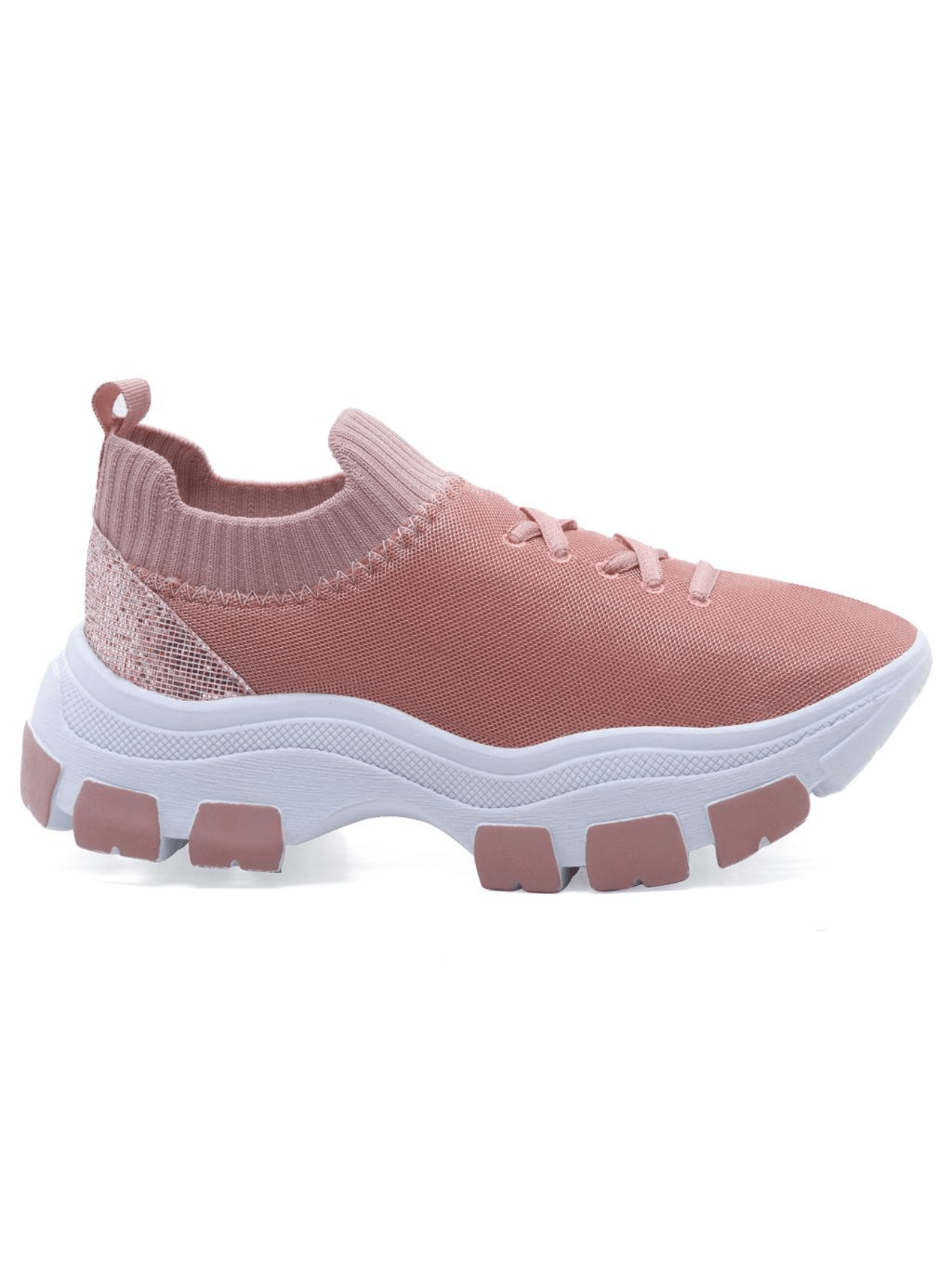 Tênis Feminino Snakers Chunky Plataforma Tratorado Com Cadarço | SHEIN ...