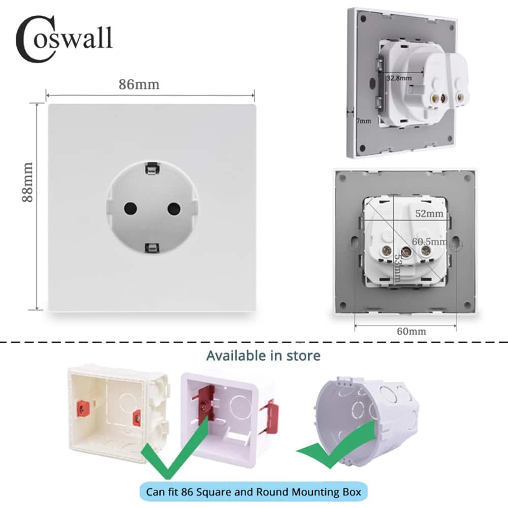 White Full Screen Integrated Plastic Panel French Standard 16a Wall ...
