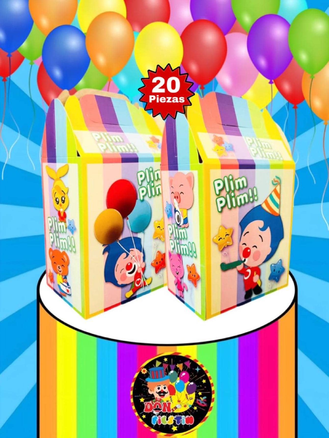 Character Candy Boxes Plim Plim Clown Clown Birthday Circus Theme Party ...