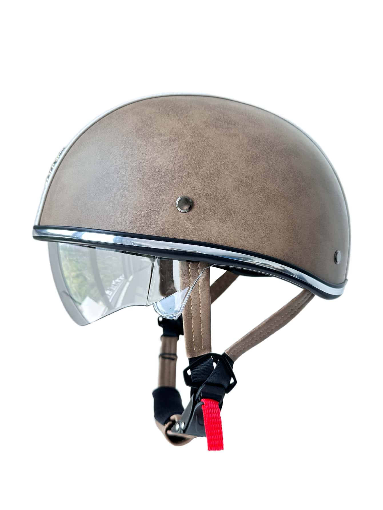 1 Piece Half-Face Motorcycle Helmet With Abs Material, High Density Eps ...