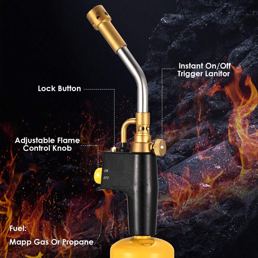 Heat Propane Mapp Torch Multi Purpose Includes 3 Nozzles/Tips High ...