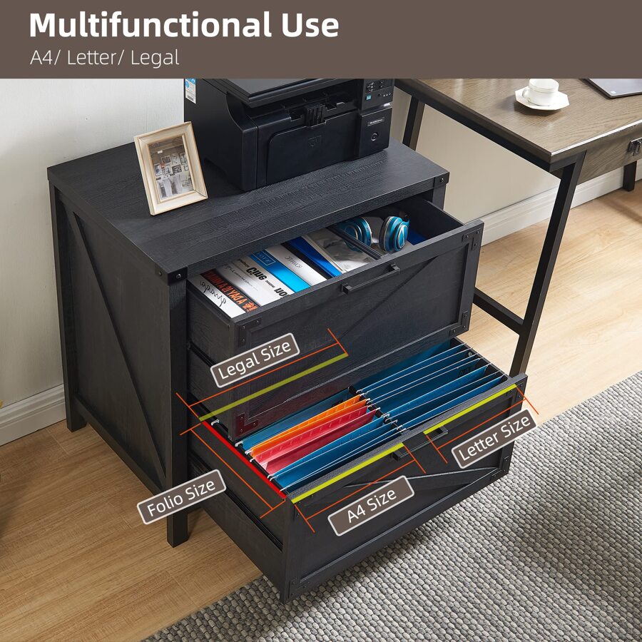 JXQTLINGMU 2 Drawer Farmhouse File Cabinet, Lateral Filing Cabinet for ...