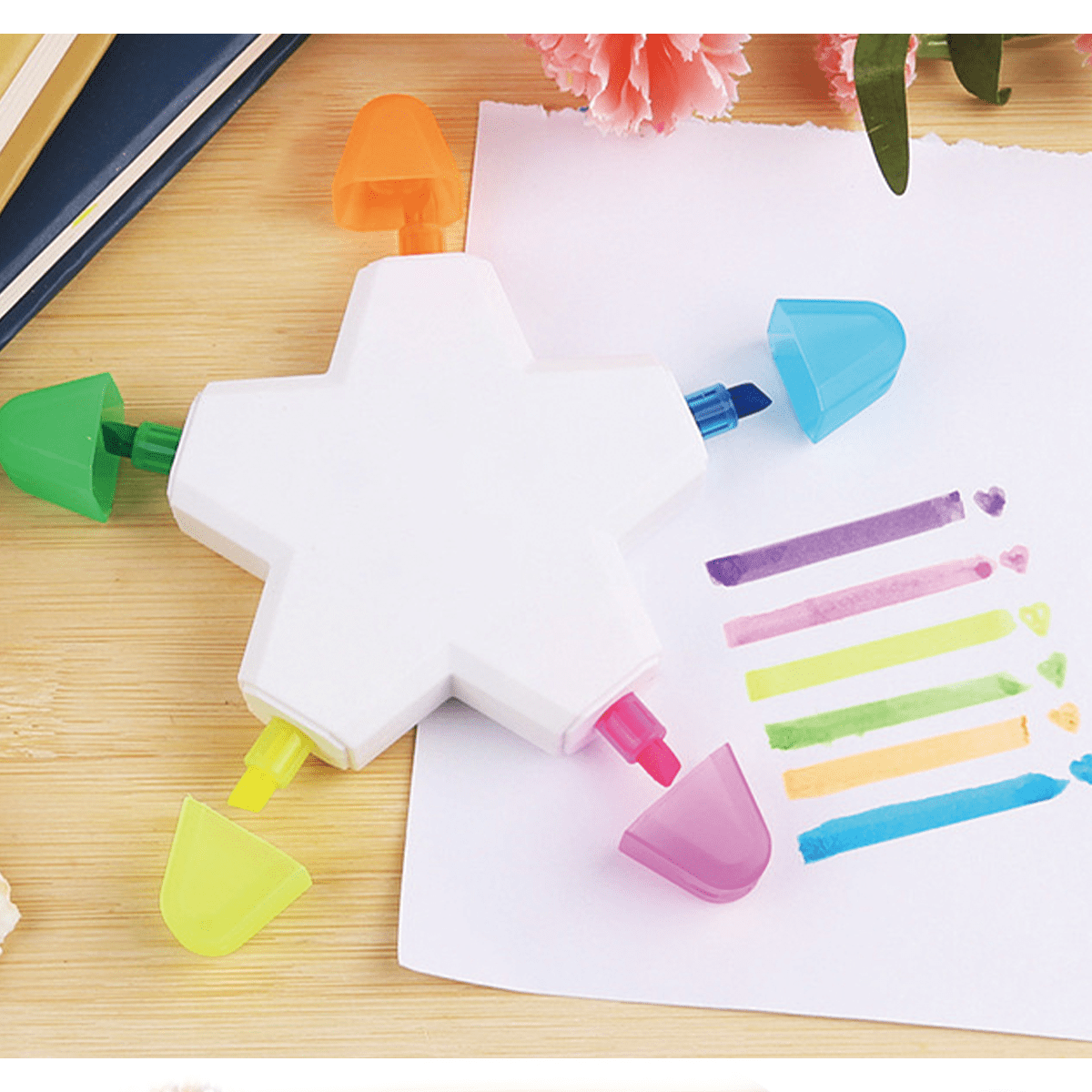 1 Pc Star Shape Highlighter Brush Tip Highlighter Colorful Fluorescent ...