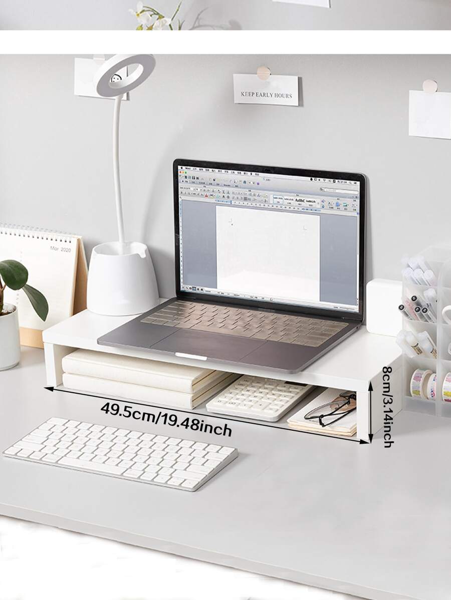 1pc White Desktop Storage Shelf With Drawer For Office, Computer ...