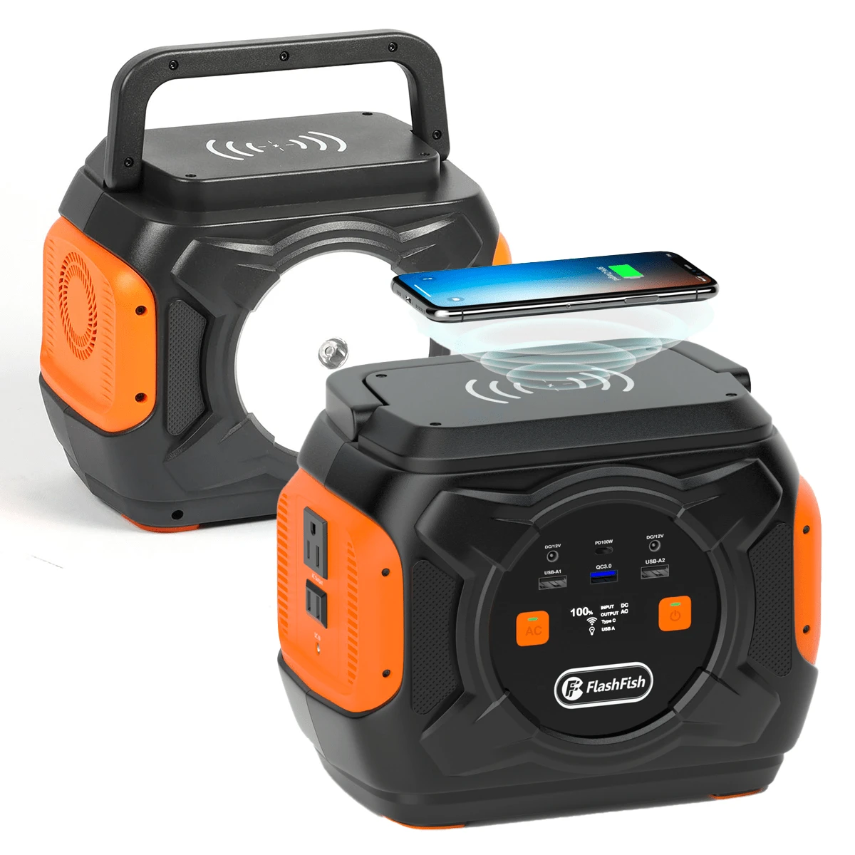 FF FLASHFISH 320W Portable Power Station, 292Wh 80000mAh Solar Generator With AC/100W USB-C ...