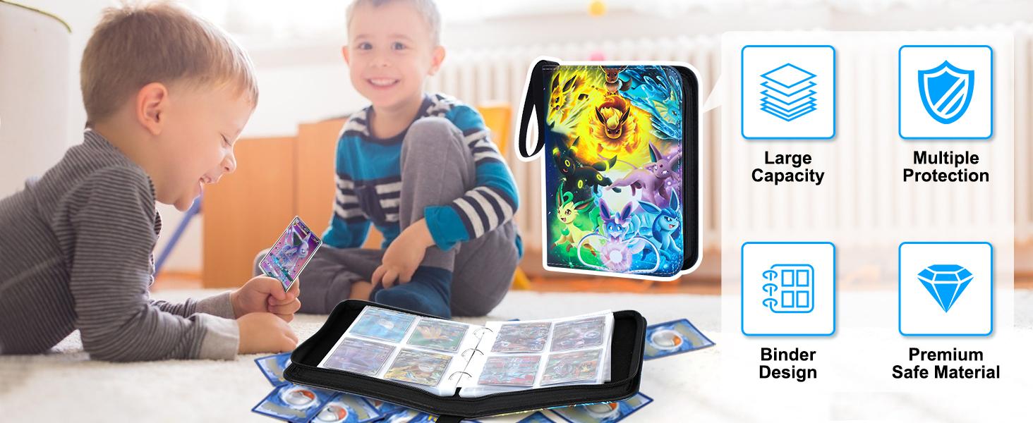 Trading Card Binder for All Cards, 400 Pocket Card Collector Binder for PTCG Game Cards, 50 ...