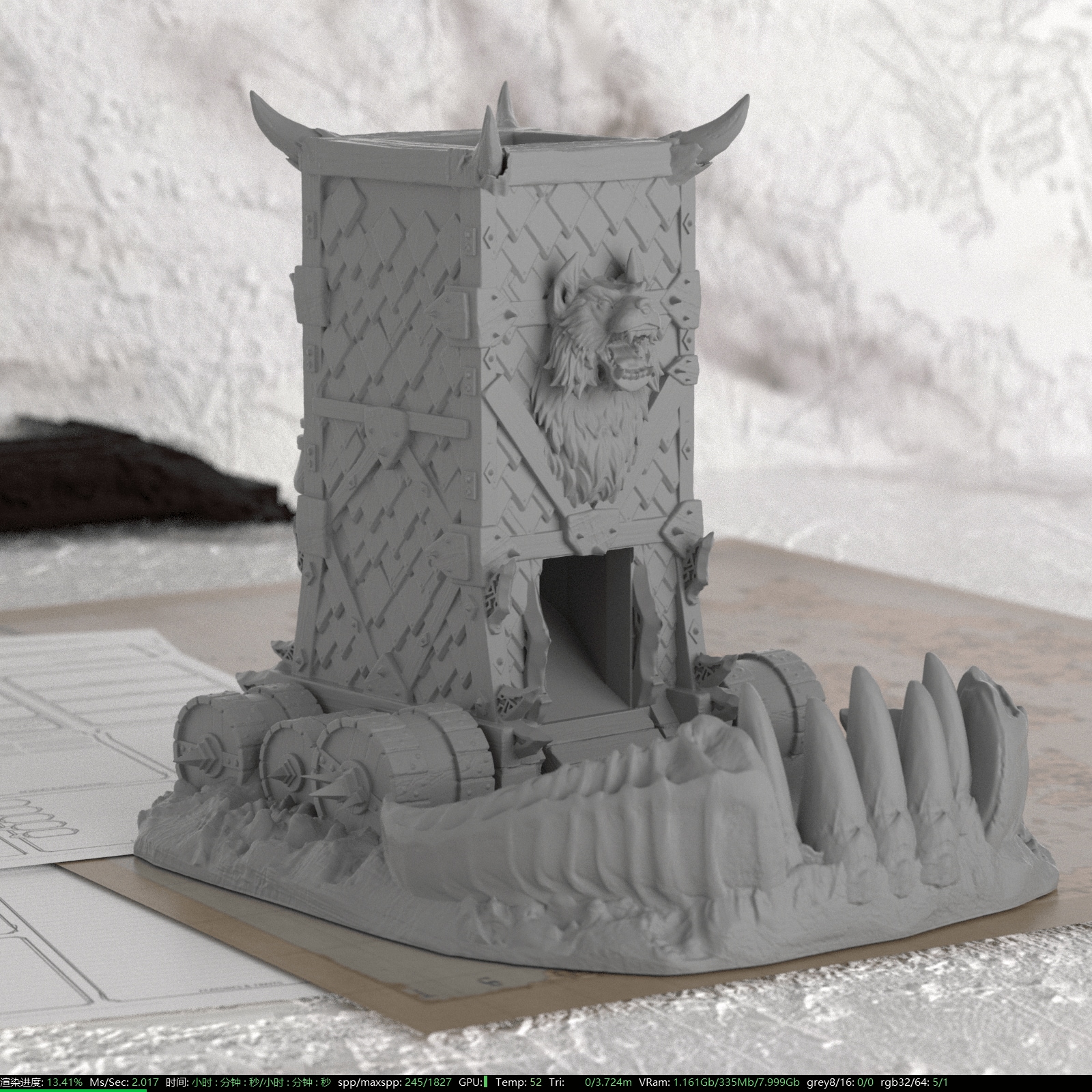 8 Inch Dice Tower - Wolf Head DND Dice Tower with DIY-Friendly Features ...